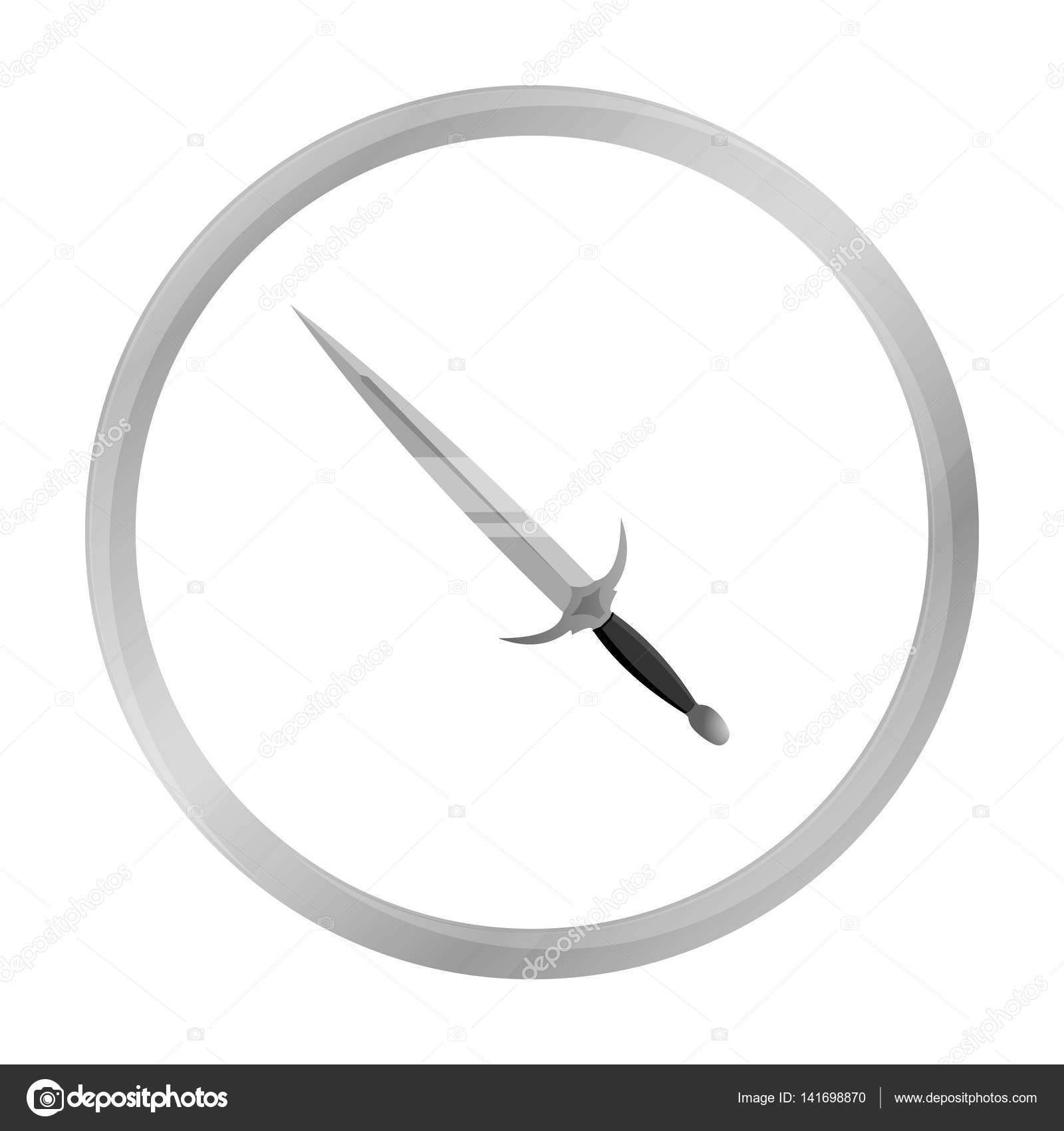 One-handed sword icon monochrome. Single weapon icon from the big ...