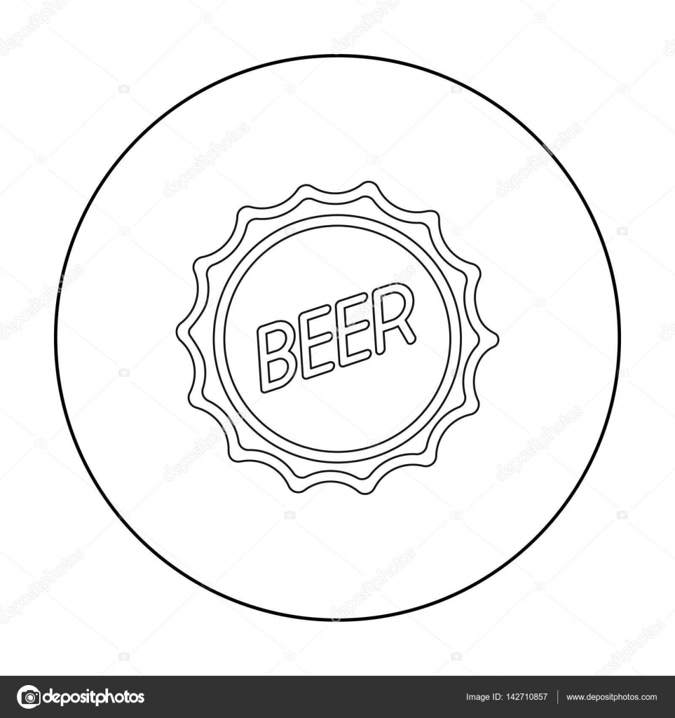 Beer Cap Outline Drawing