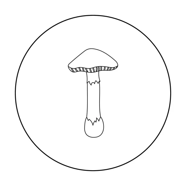 Toadstool icon in outline style isolated on white background. Mushroom ...