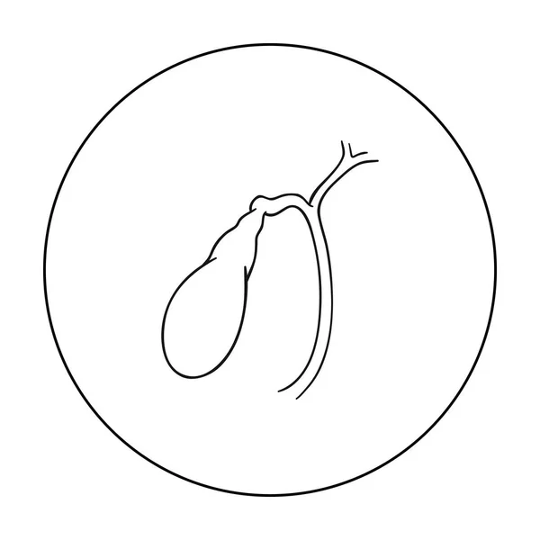 Human gallbladder icon in outline style isolated on white background. Human organs symbol stock ...