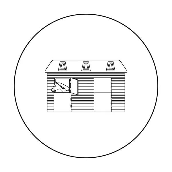 Horse stable icon in cartoon style isolated on white background ...