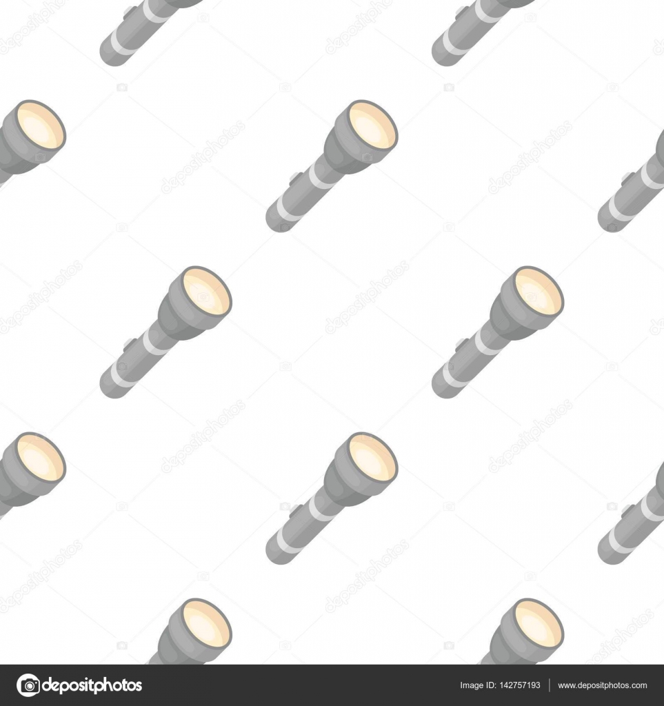 Flashlight icon in cartoon style isolated on white background. Light ...