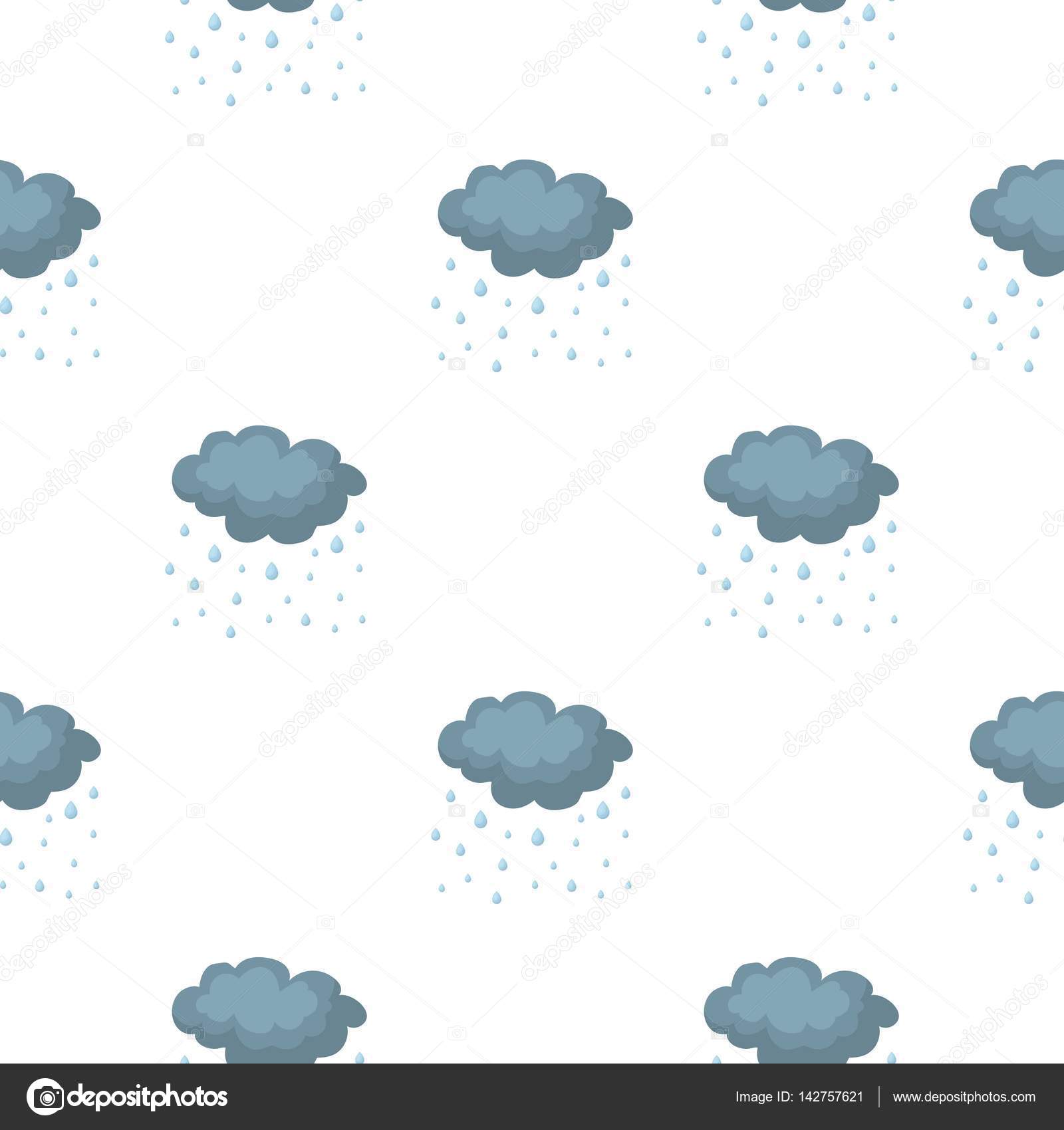 Rain icon in cartoon style isolated on white background. Weather ...