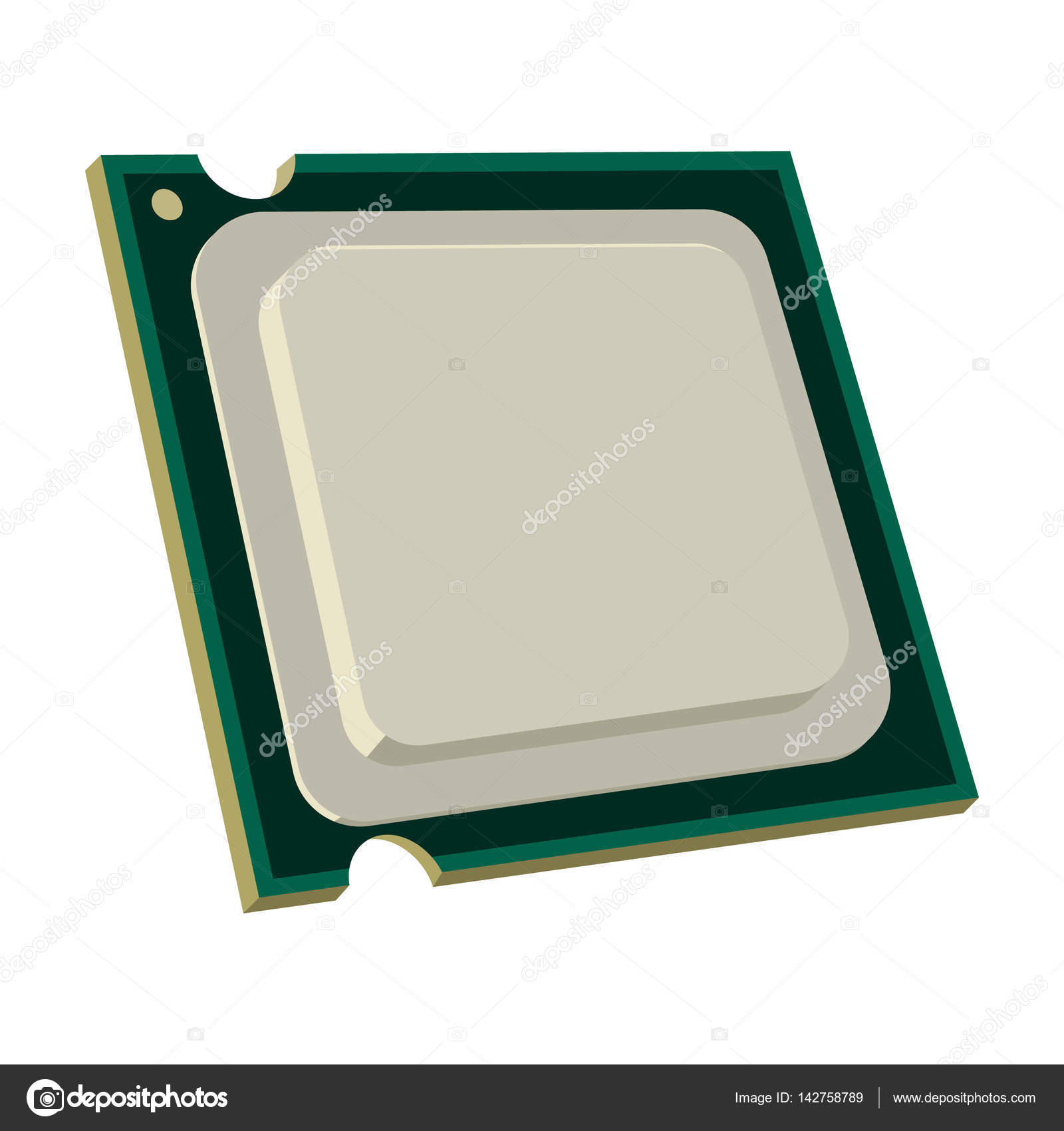 Central processing unit icon in cartoon style isolated on white ...