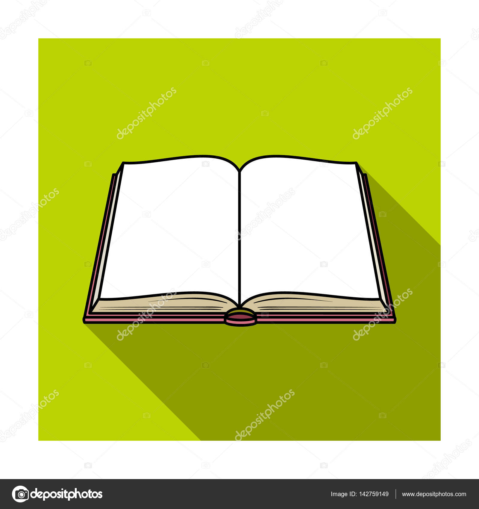 Icono de libro abierto en estilo plano aislado sobre fondo blanco ...