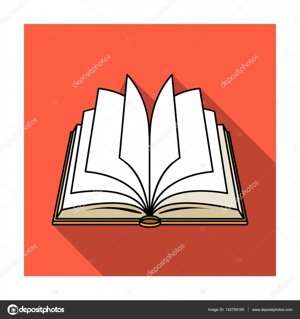 Icono de libro abierto en estilo plano aislado sobre fondo blanco ...