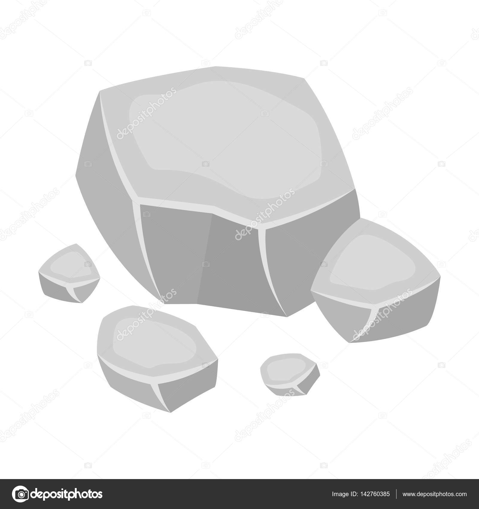 Copper ore icon in monochrome style isolated on white background ...