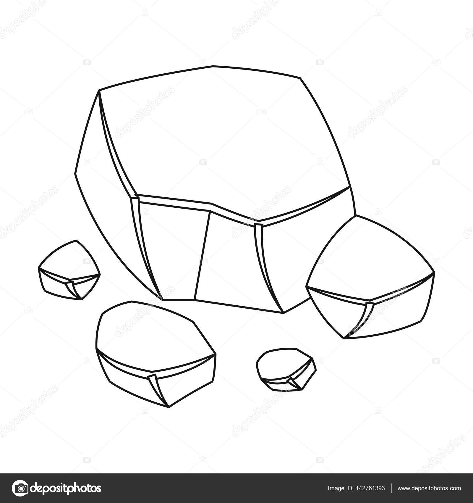 Copper ore icon in outline style isolated on white background. Precious ...