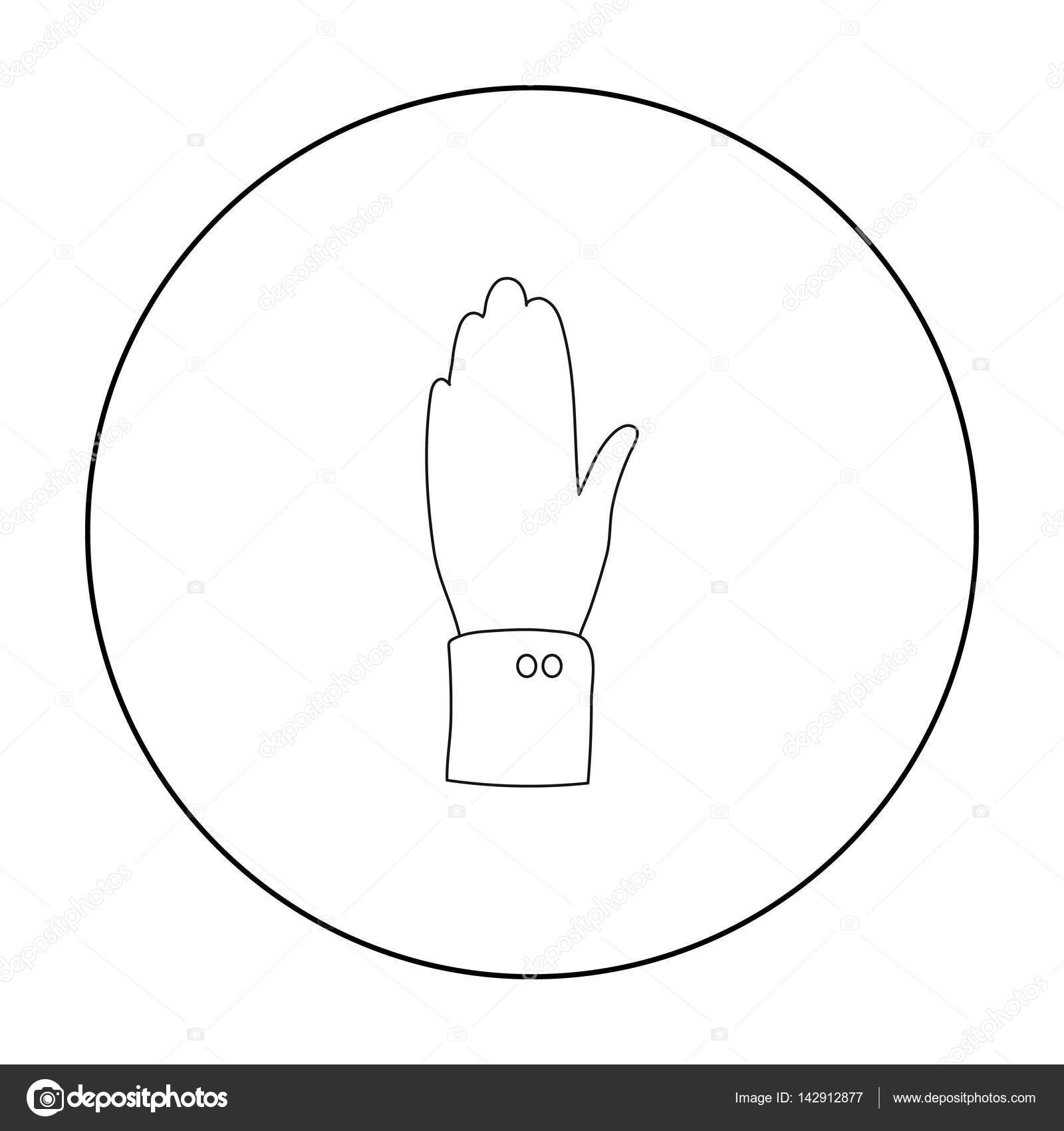 High five icon in outline style isolated on white background. Patriot ...