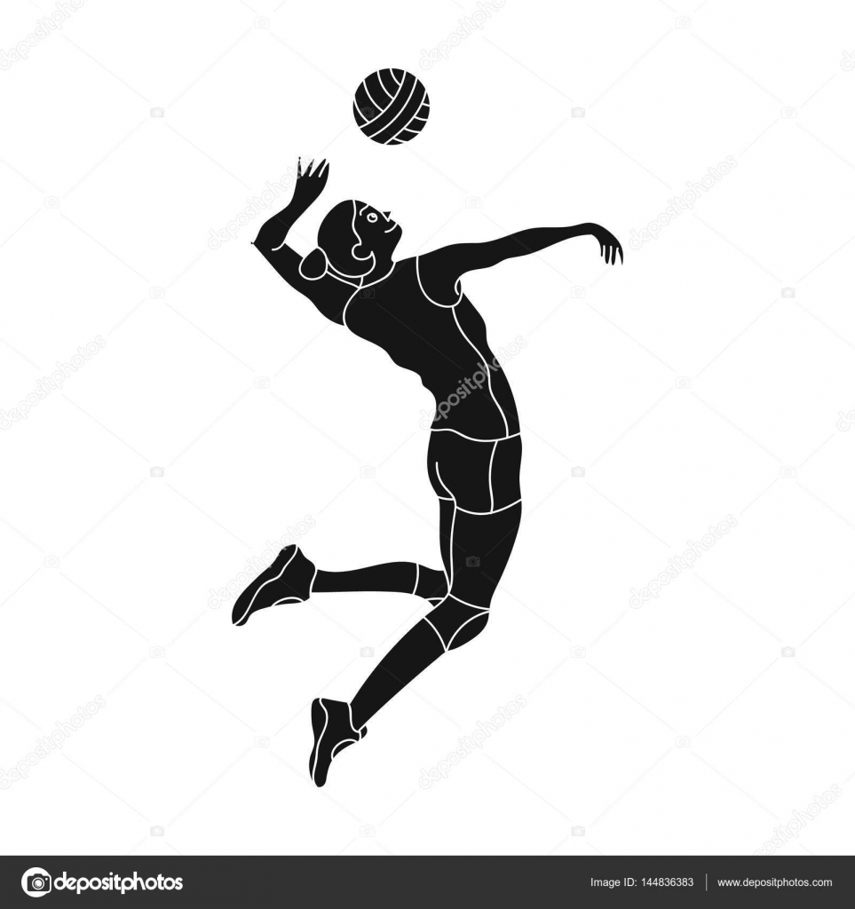 High athlete plays volleyball.The player throws the ball in.active ...