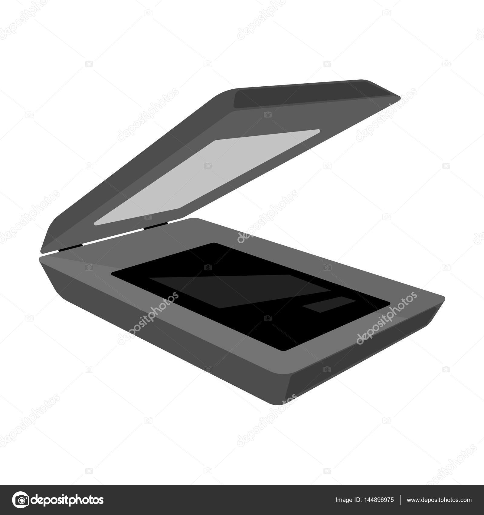 Icono del escáner en estilo de dibujos animados aislado sobre fondo ...