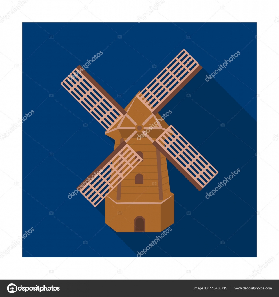 Rural wooden mill. Mill for grinding grain into flour.Farm and ...