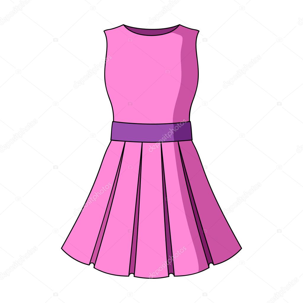 Hermoso vestido de verano rosa claro sin mangas. Ropa para una caminata ...