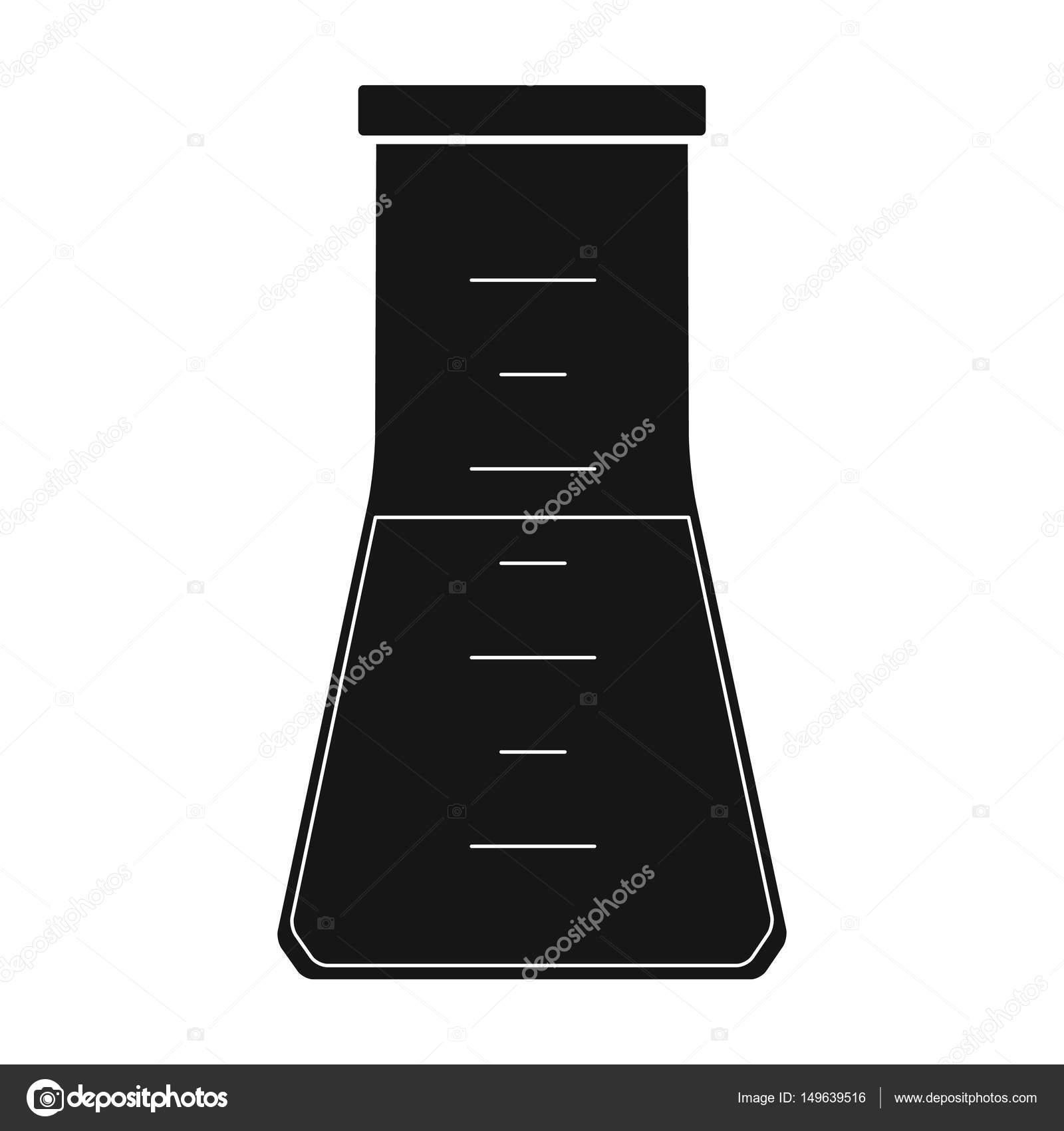 Volumetric flask with liquid.Medicine single icon in black style vector ... Volumetric flask with liquid.Medicine single icon in black style vector ...