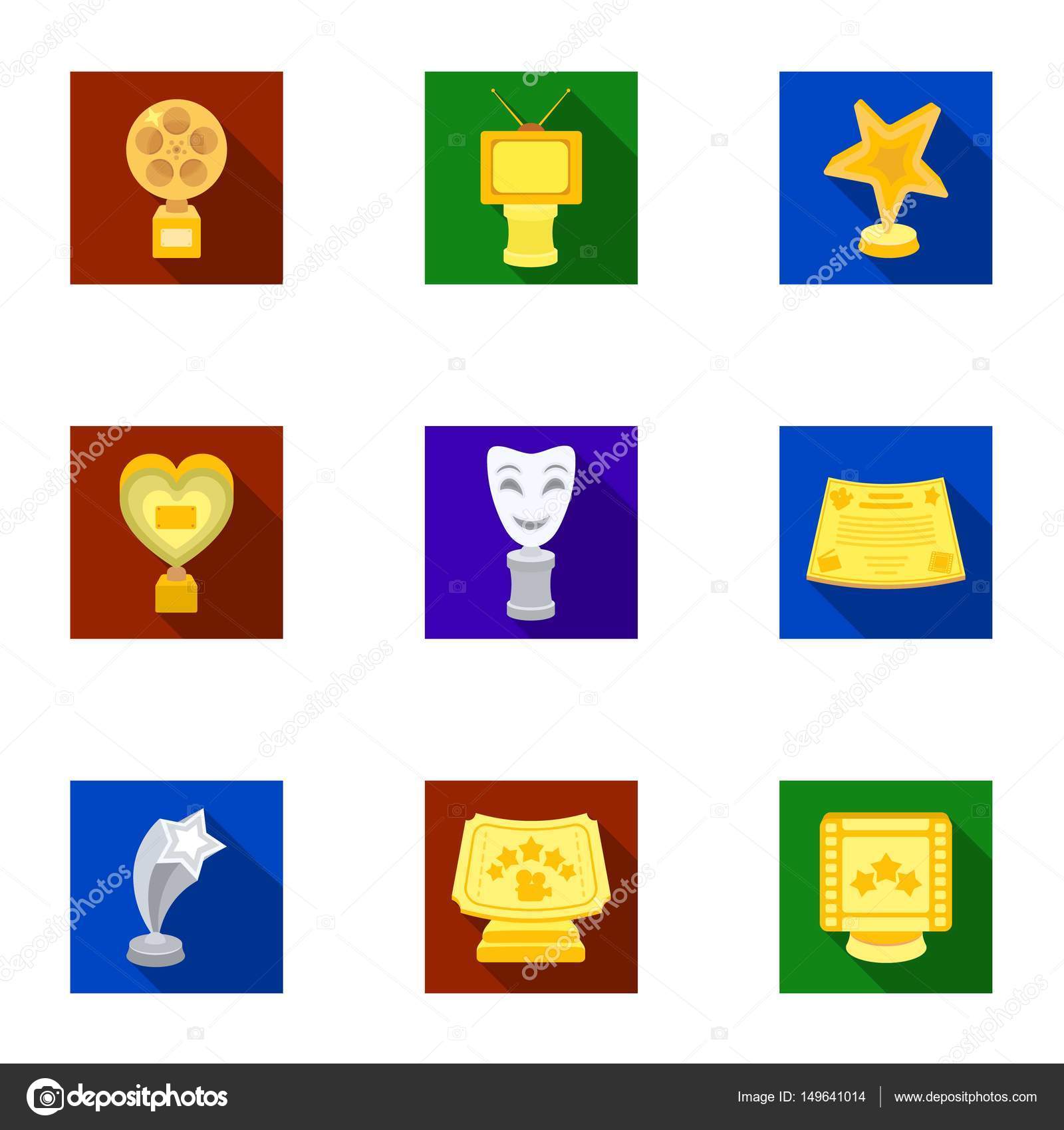 A set of awards for the movie viewings. Gold, silver and bronze awards ...