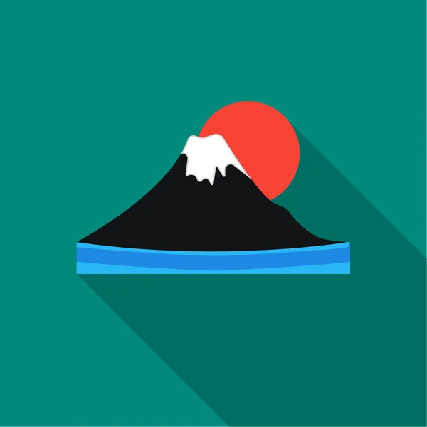 Mount Fuji icon in outline style isolated on white background. Japan ...