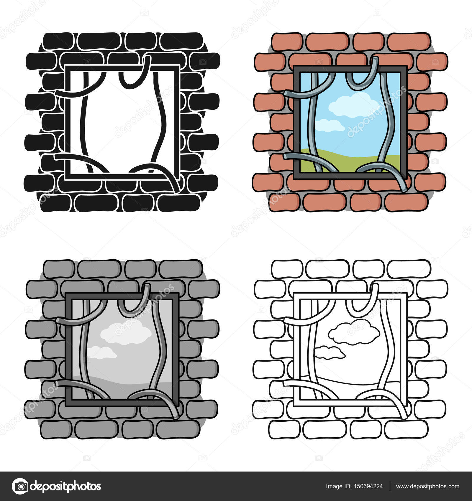 Prison escape icon in cartoon style isolated on white background. Crime ...