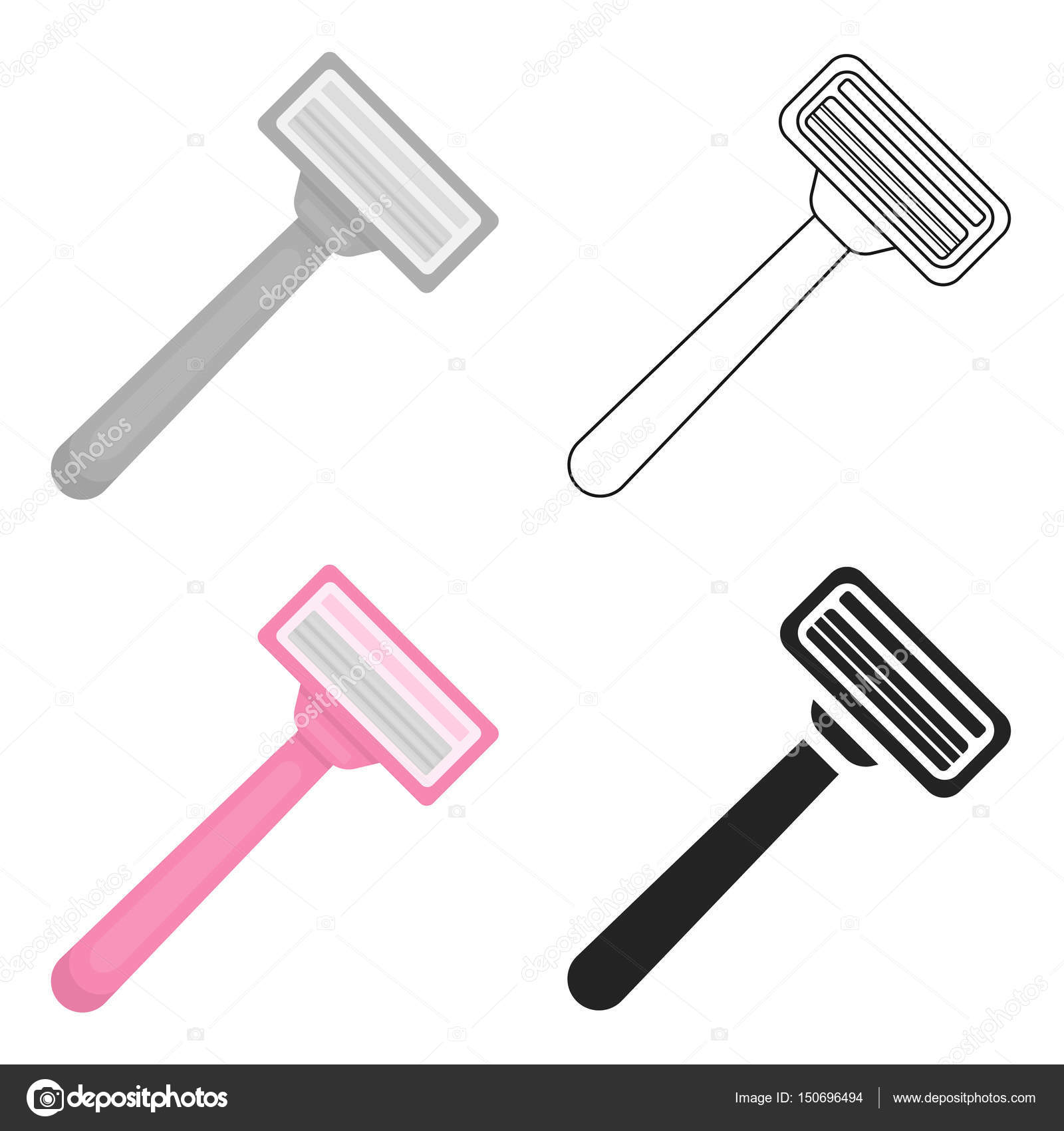 Safety razor icon in cartoon style isolated on white background ...