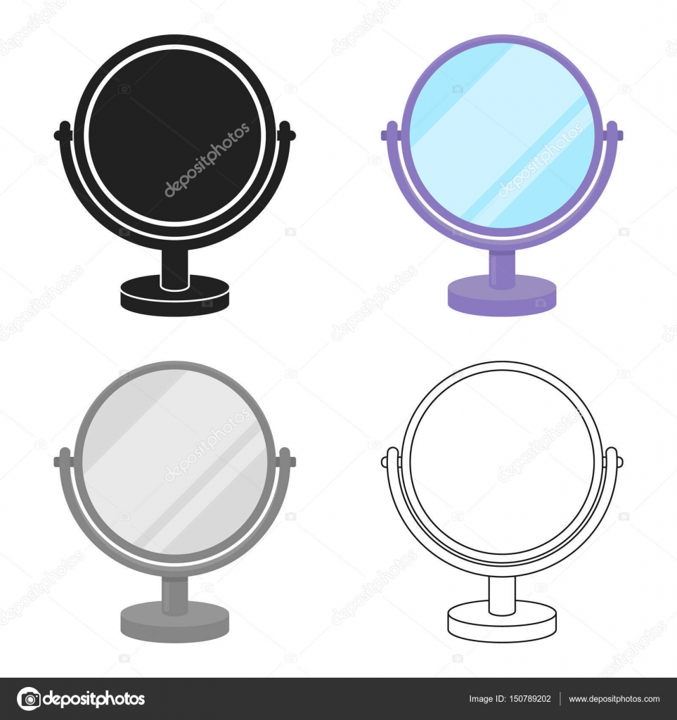 Mirror icon in cartoon style isolated on white background. Make up ...
