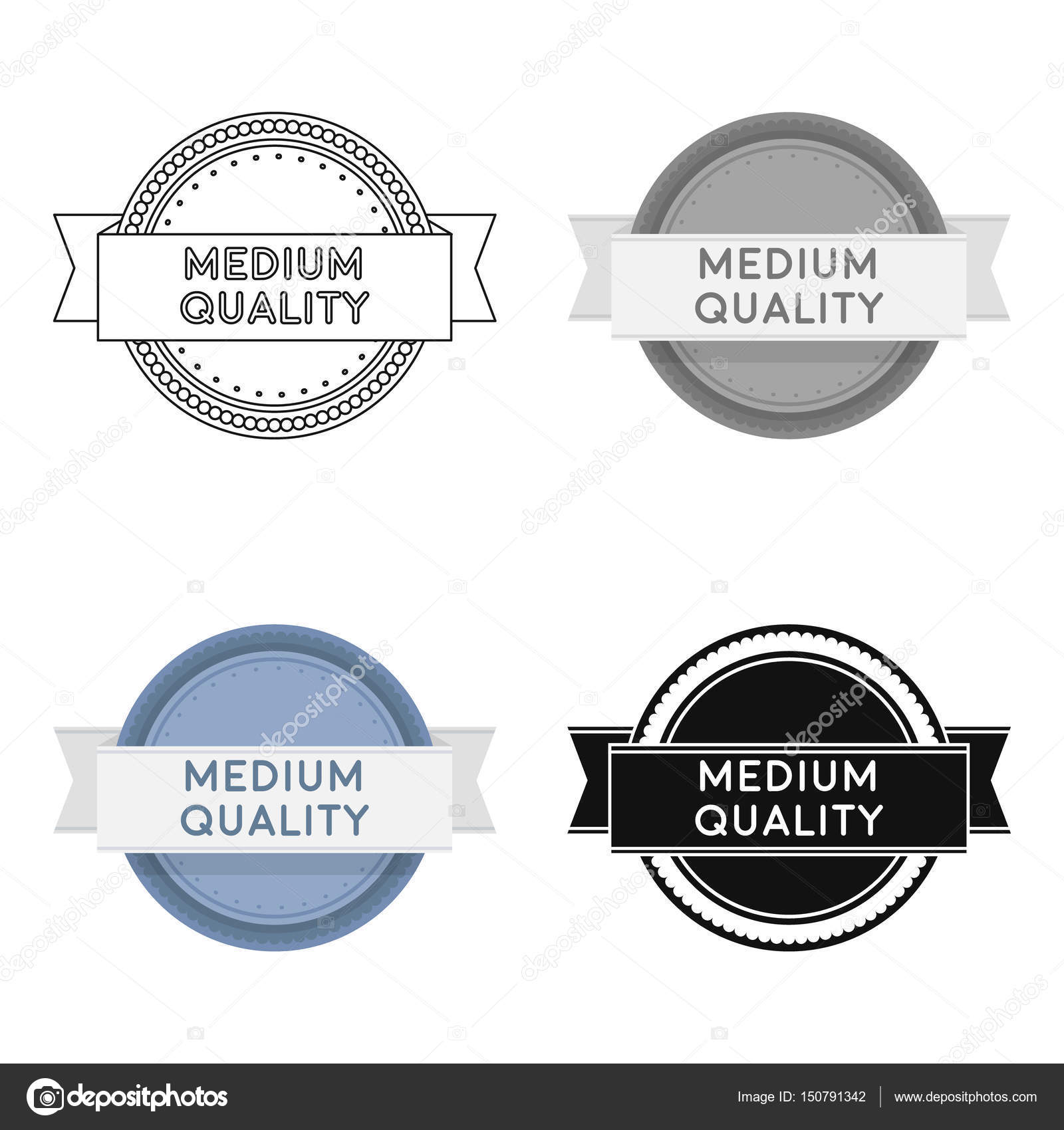 Medium quality icon in cartoon style isolated on white background ...