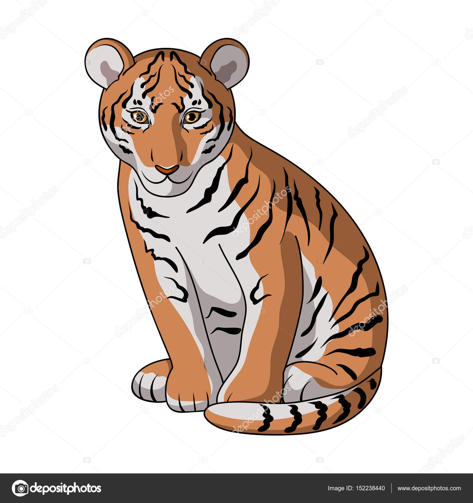 Young tiger.Animals single icon in cartoon style rater,bitmap symbol ...