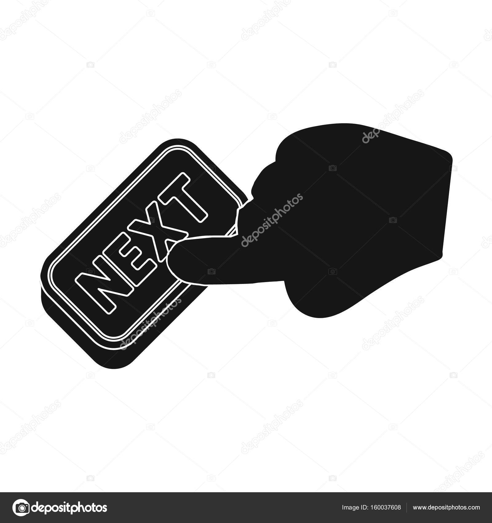 Click the button next. E-commerce single icon in black style vector ...