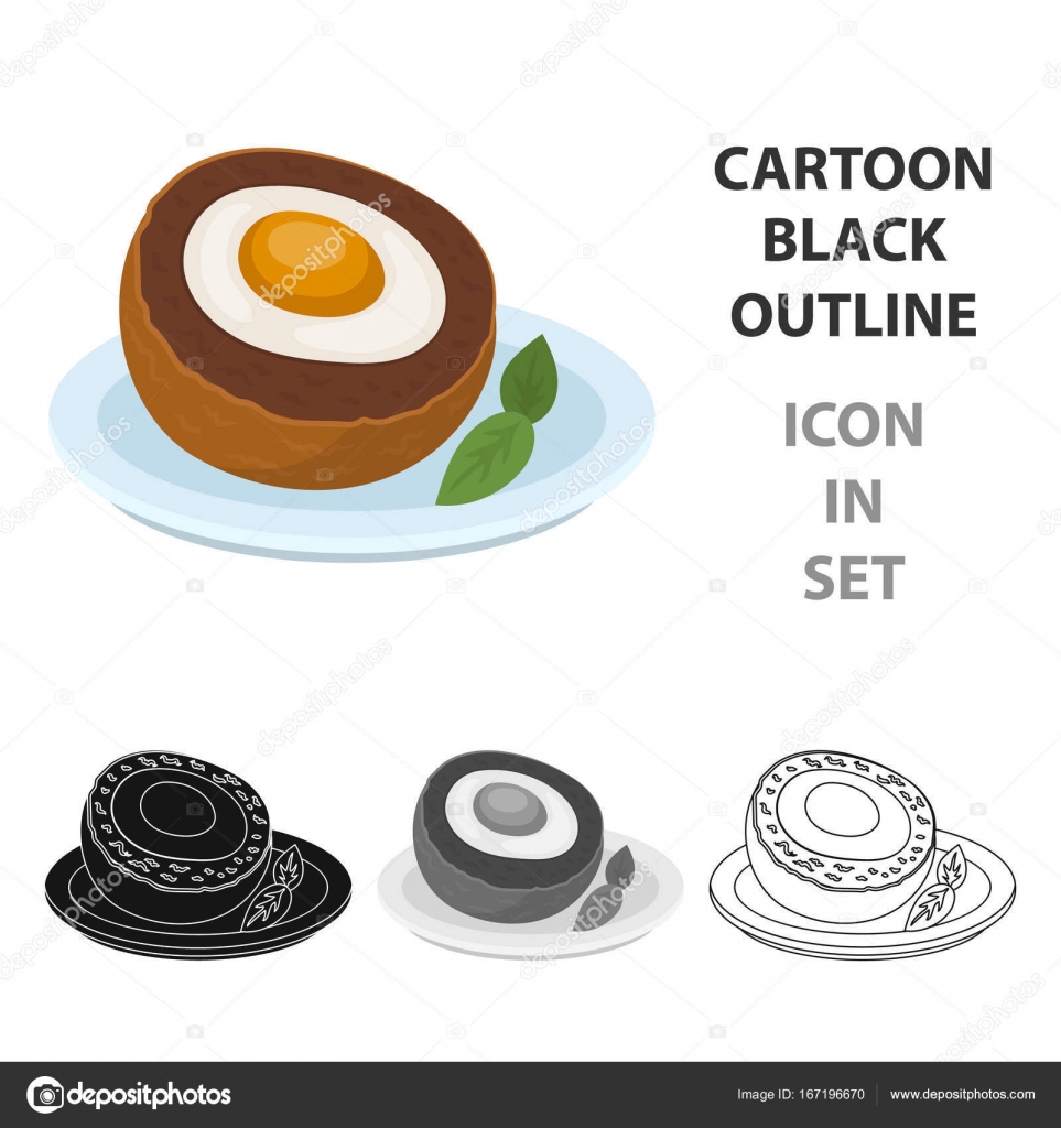 Scotch eggs icon in cartoon style isolated on white background ...