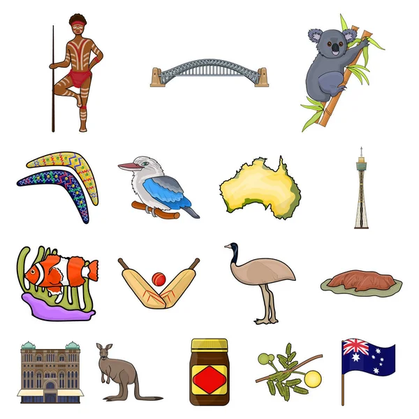 Australia set icons in cartoon style. Big collection of Australia ...