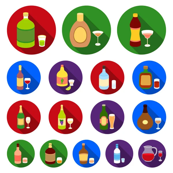 Types of alcohol flat icons in set collection for design. Alcohol in ... Types of alcohol flat icons in set collection for design. Alcohol in ...