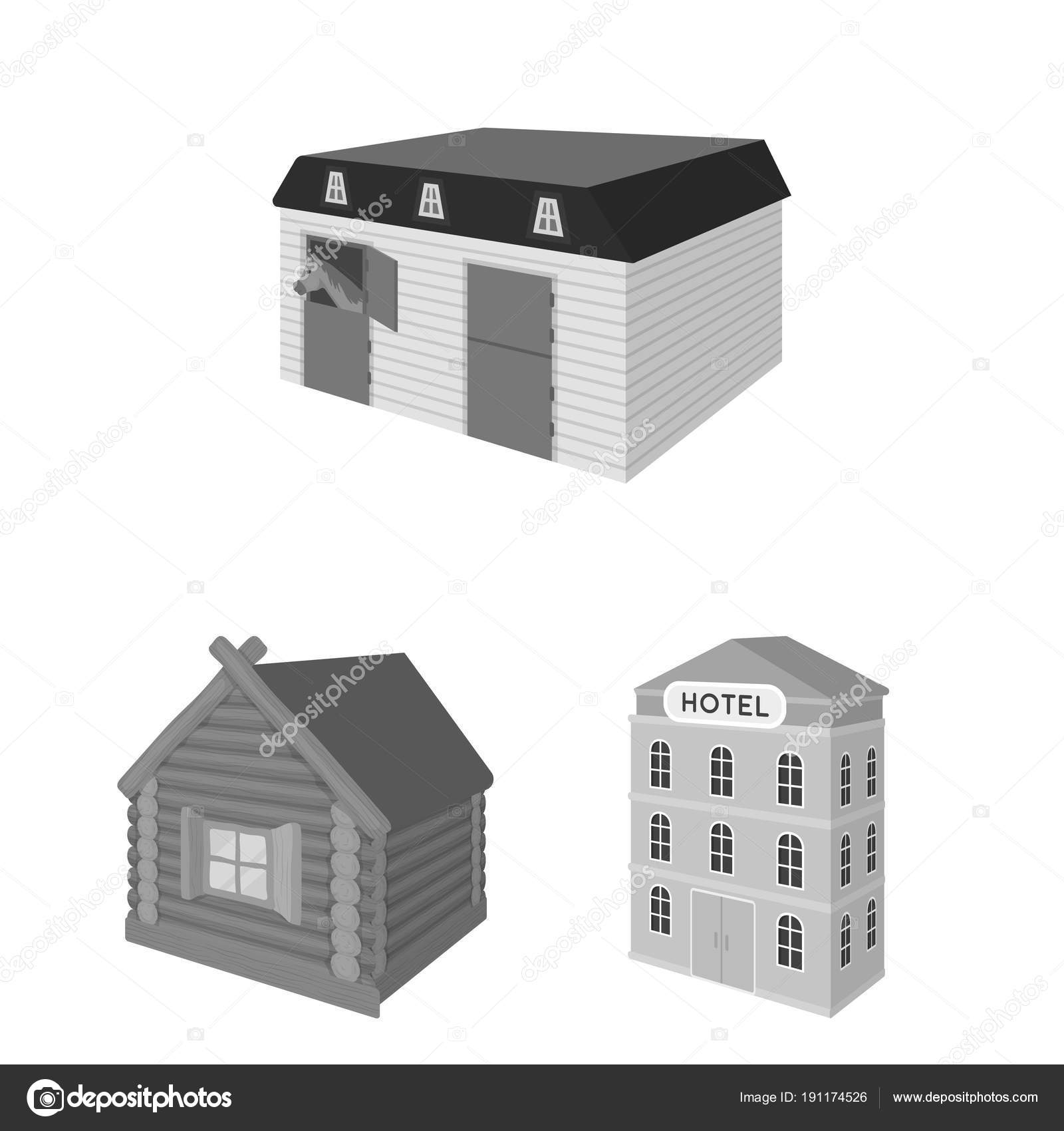Building and architecture monochrome icons in set collection for design ...