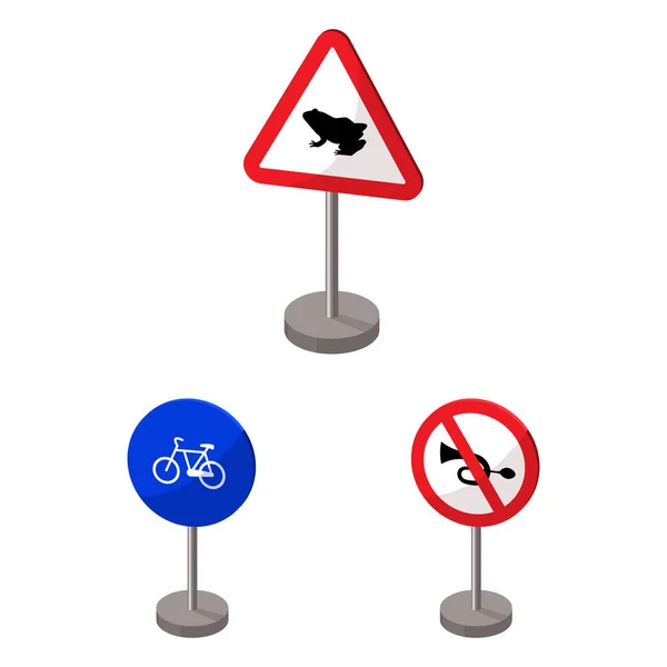 Different types of road signs cartoon icons in set collection for ...
