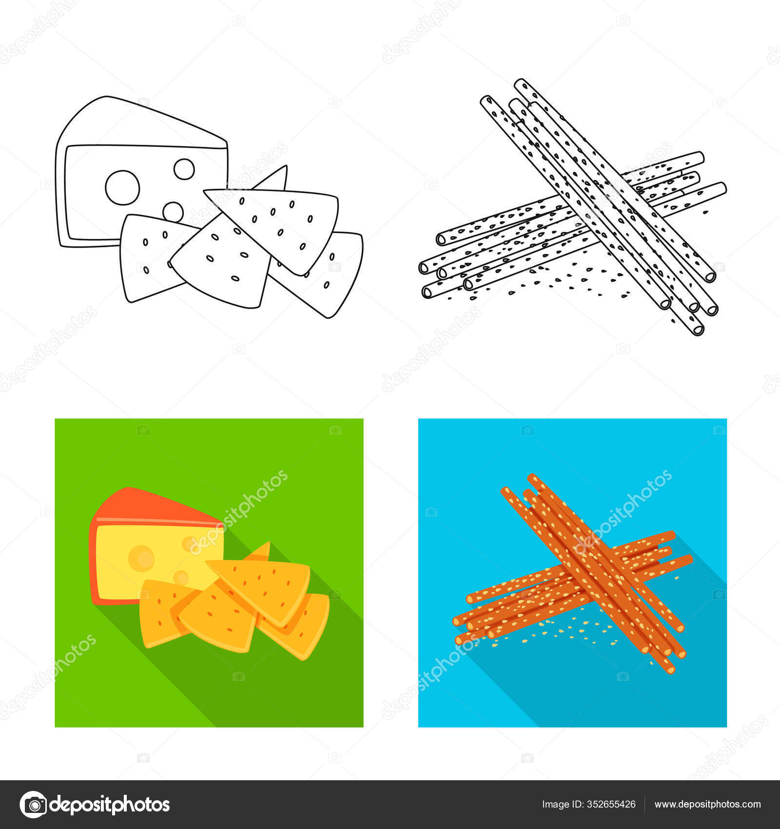 Vector illustration of taste and seasonin sign. Set of taste and ...