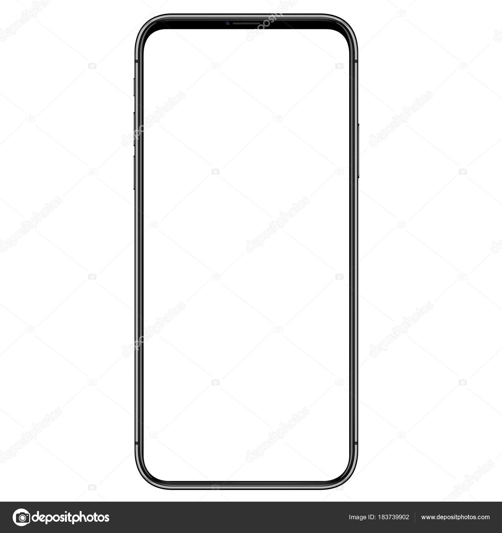 Phone Front Side Vector Drawing Eps10 Format Isolated White Background ...