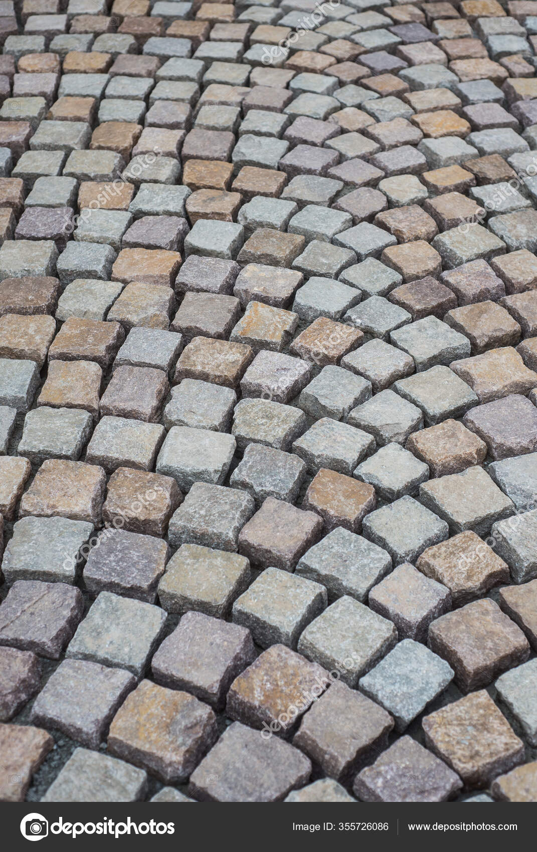 Closeup Geometric Cobblestone Construction Site Street — Stock Photo ...