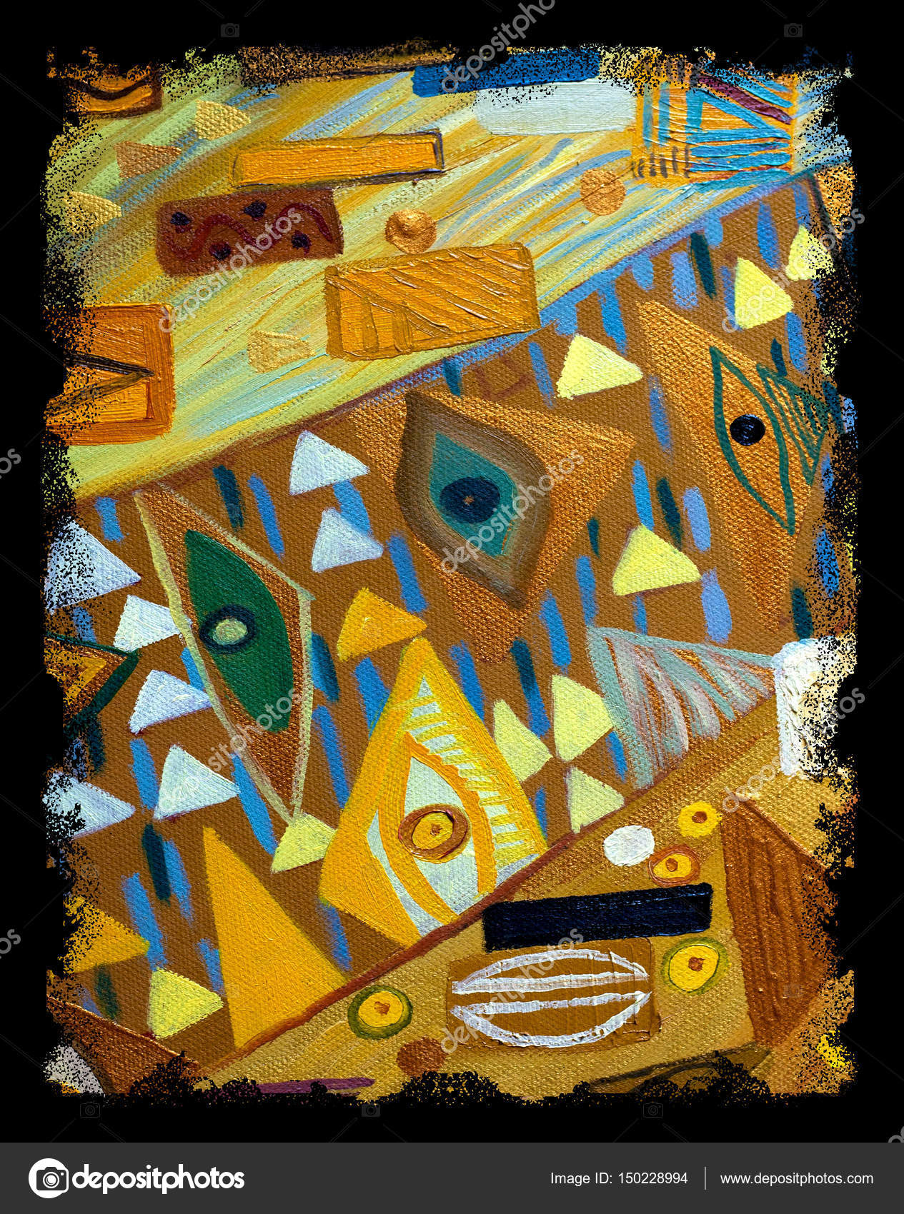 Texture, background and Colorful Image of an original Abstract Painting ...