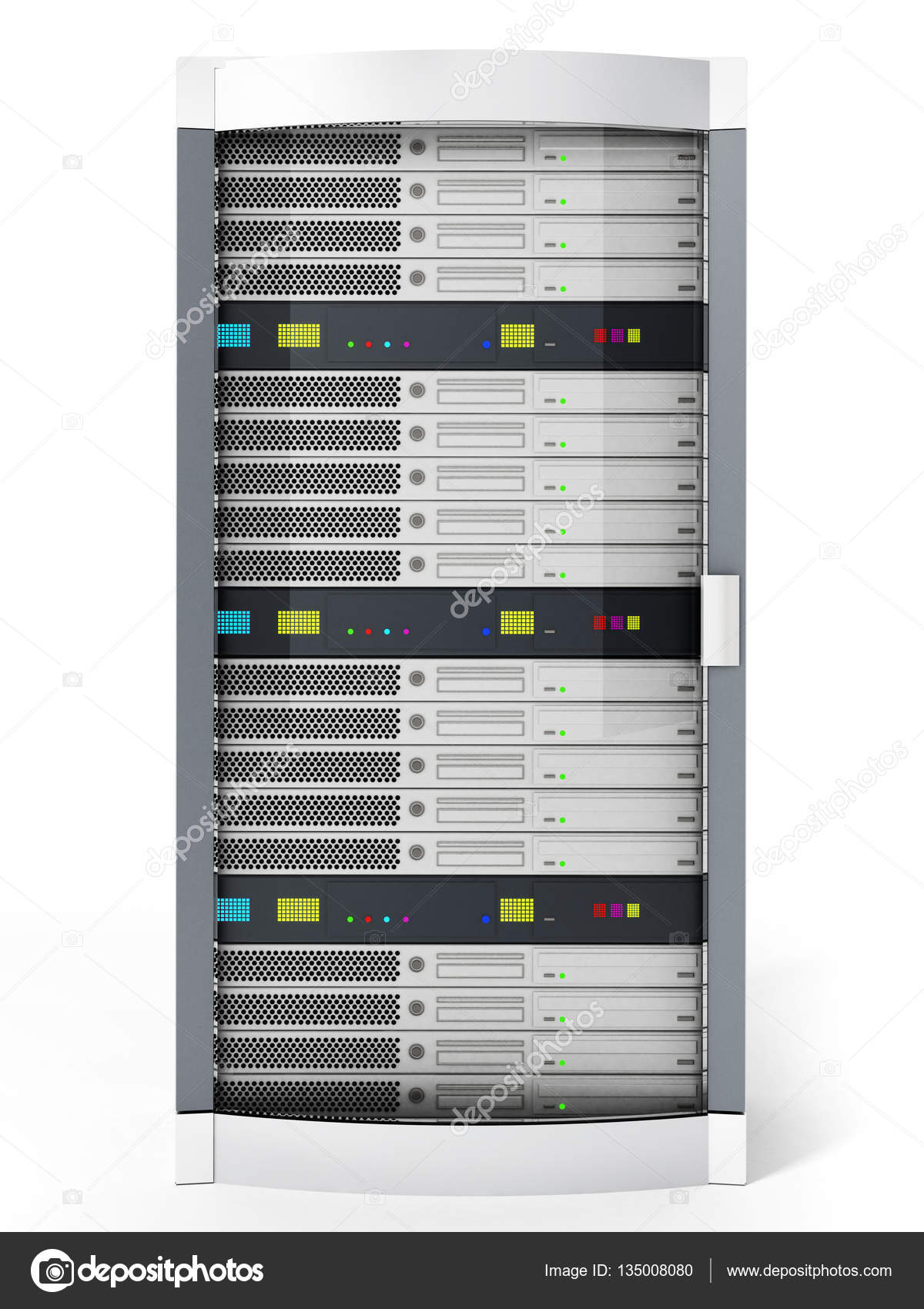 White data server isolated on white background. 3D illustration Stock ...