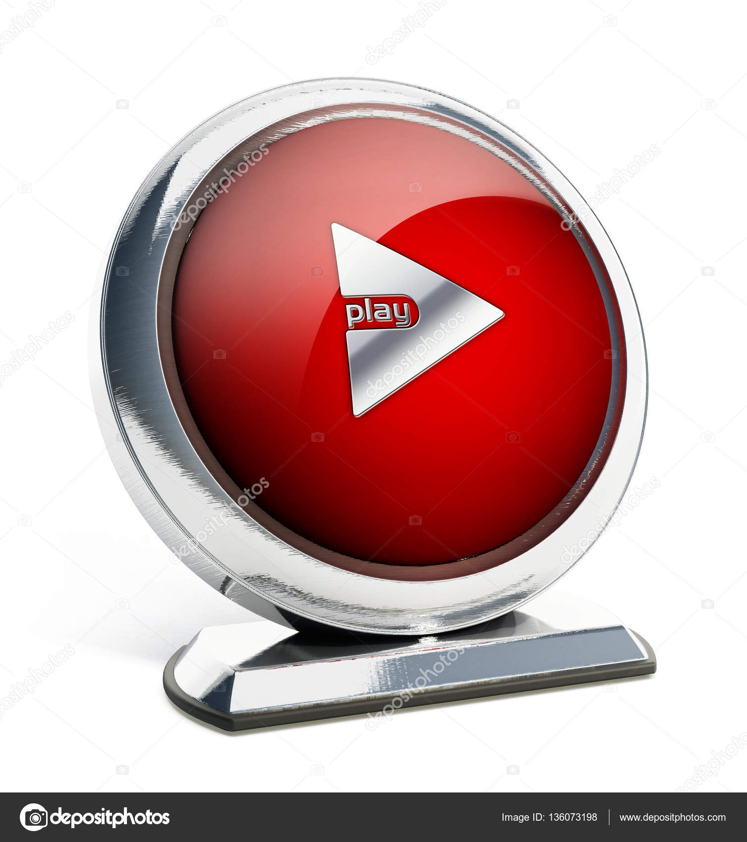 Glossy red button with play button. — Stock Photo © destinacigdem ...