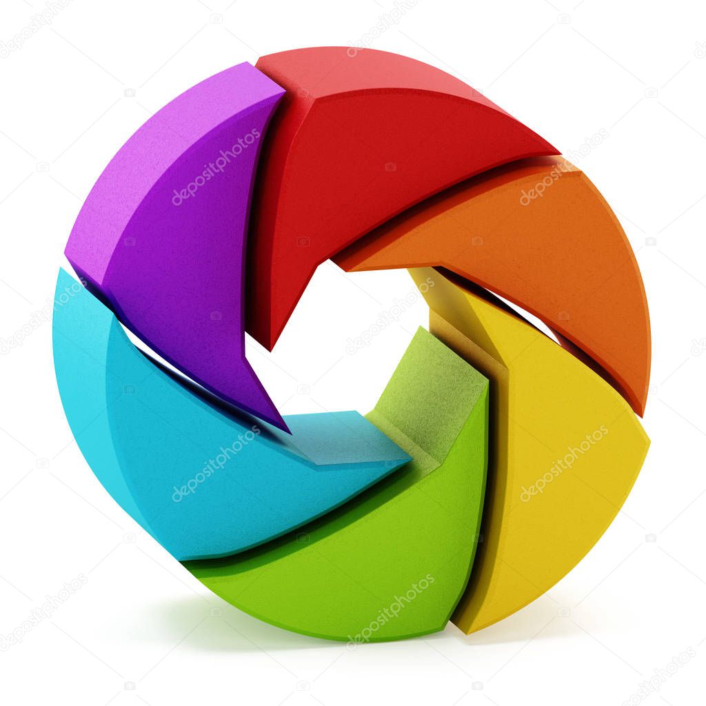 Símbolo de obturador aislado sobre fondo blanco. Ilustración 3D 2023