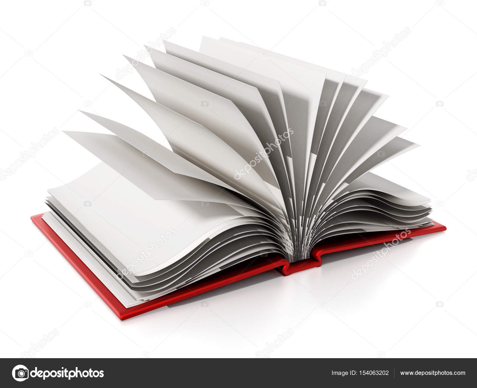 Open book with blank white pages. 3D illustration — Stock Photo ...