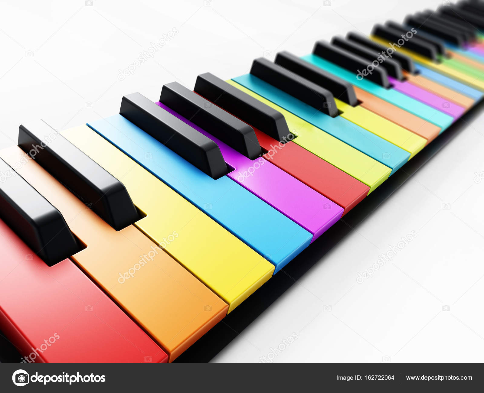 Multi colored piano keys background. 3D illustration Stock Photo by ...