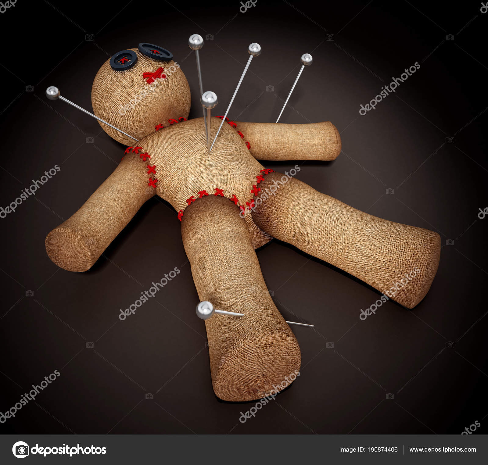 Voodoo Dukke Design Kvinnelig Voodoo Dukke Med Nål Hjertet