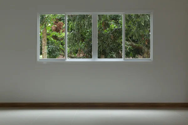 Empty room with glass window sliding Stock Photo by ©Sutichak 128410854