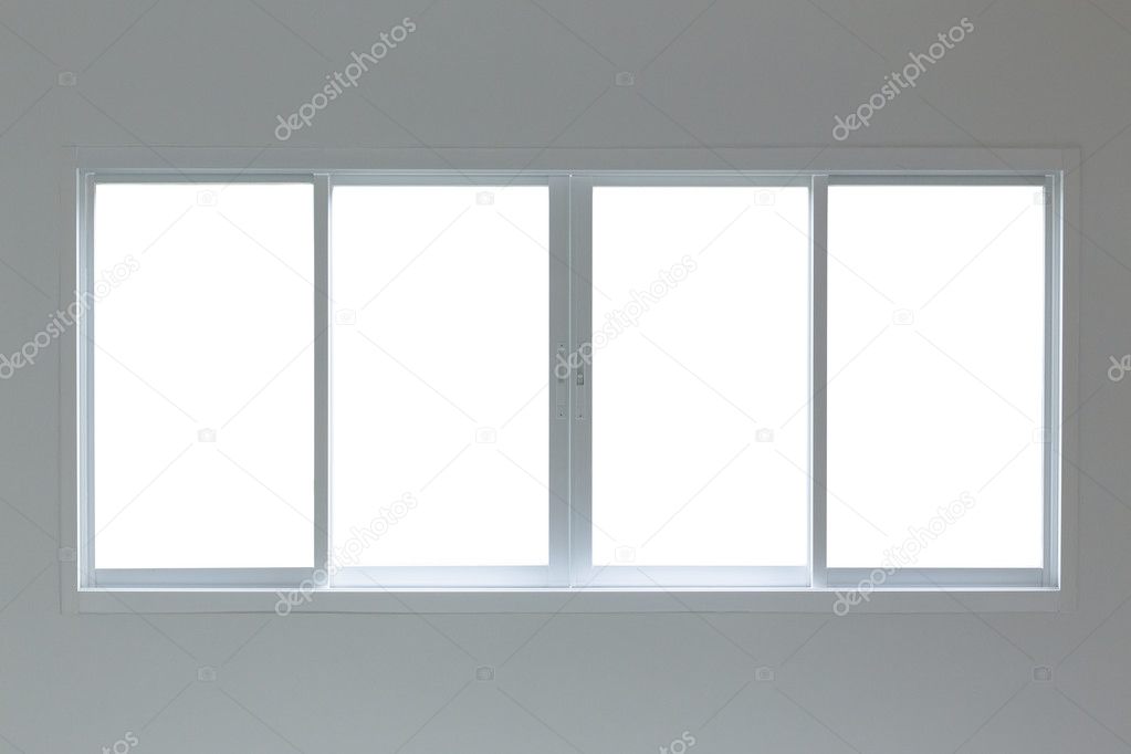 Empty blank glass window sliding Stock Photo by ©Sutichak 128410818
