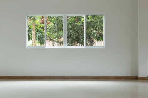 Empty room with glass window sliding Stock Photo by ©Sutichak 128410854