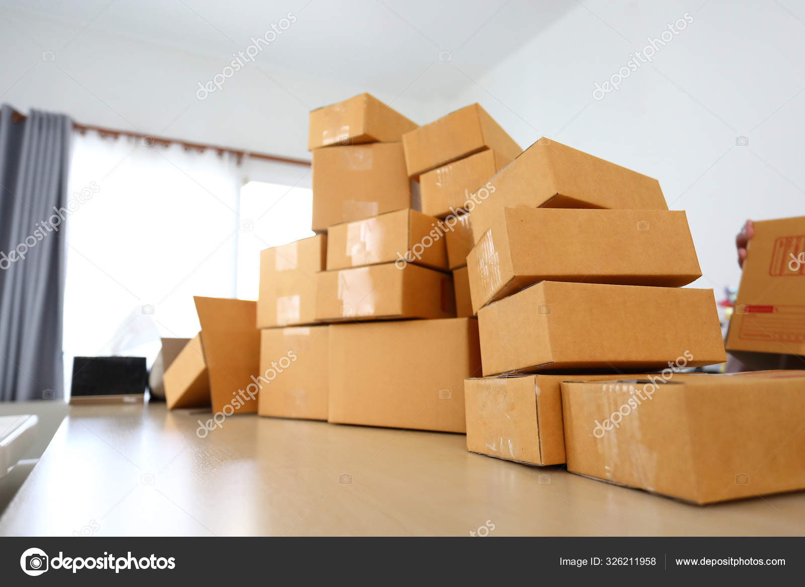 Brown box post package many size preparing express delivery for ...
