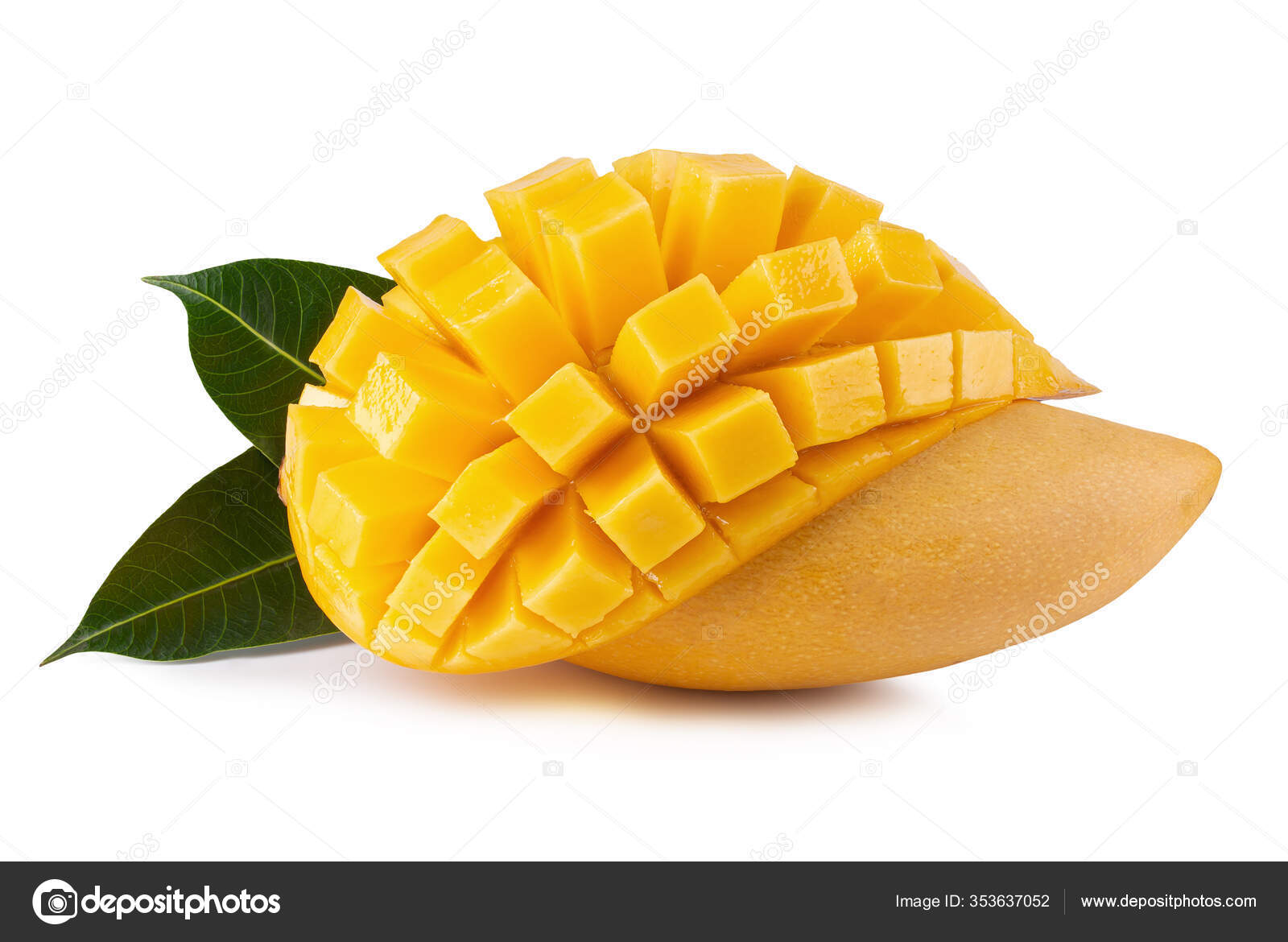 Yellow Mango Isolated White Background Stock Photo by ©kaiskynet@gmail ...