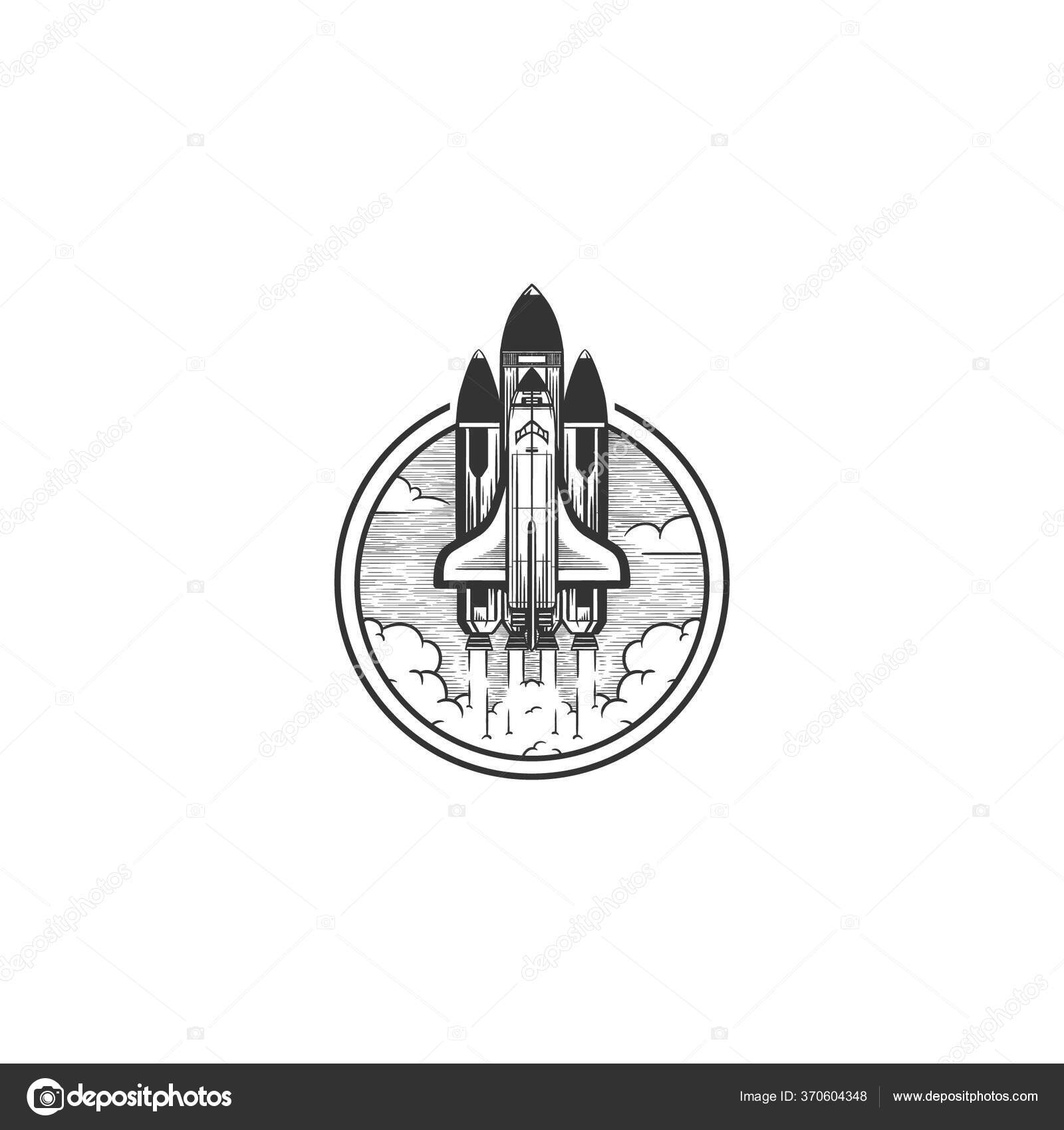 Space Shuttle Logo Vector Illustration — Stock Vector © singink #370604348