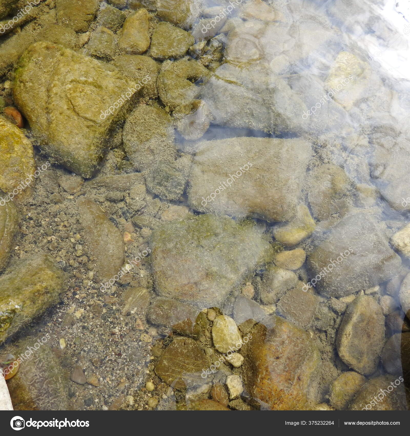 Shallow River Rocky Bed — Stock Photo © Igchchn #375232264