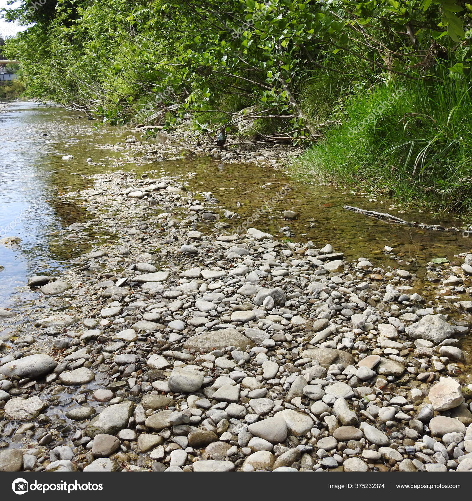 Shallow River Rocky Bed — Stock Photo © Igchchn #375232374