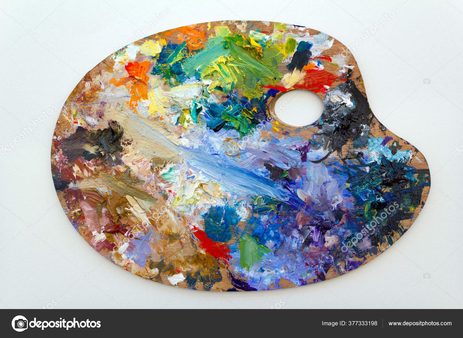 Vibrant Multi Coloured Artists Oil Acrylic Paints Palette Textured ...